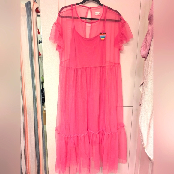 Target | Dresses | Target Pride Pink Tulle Dress Bodycon Slip With ...